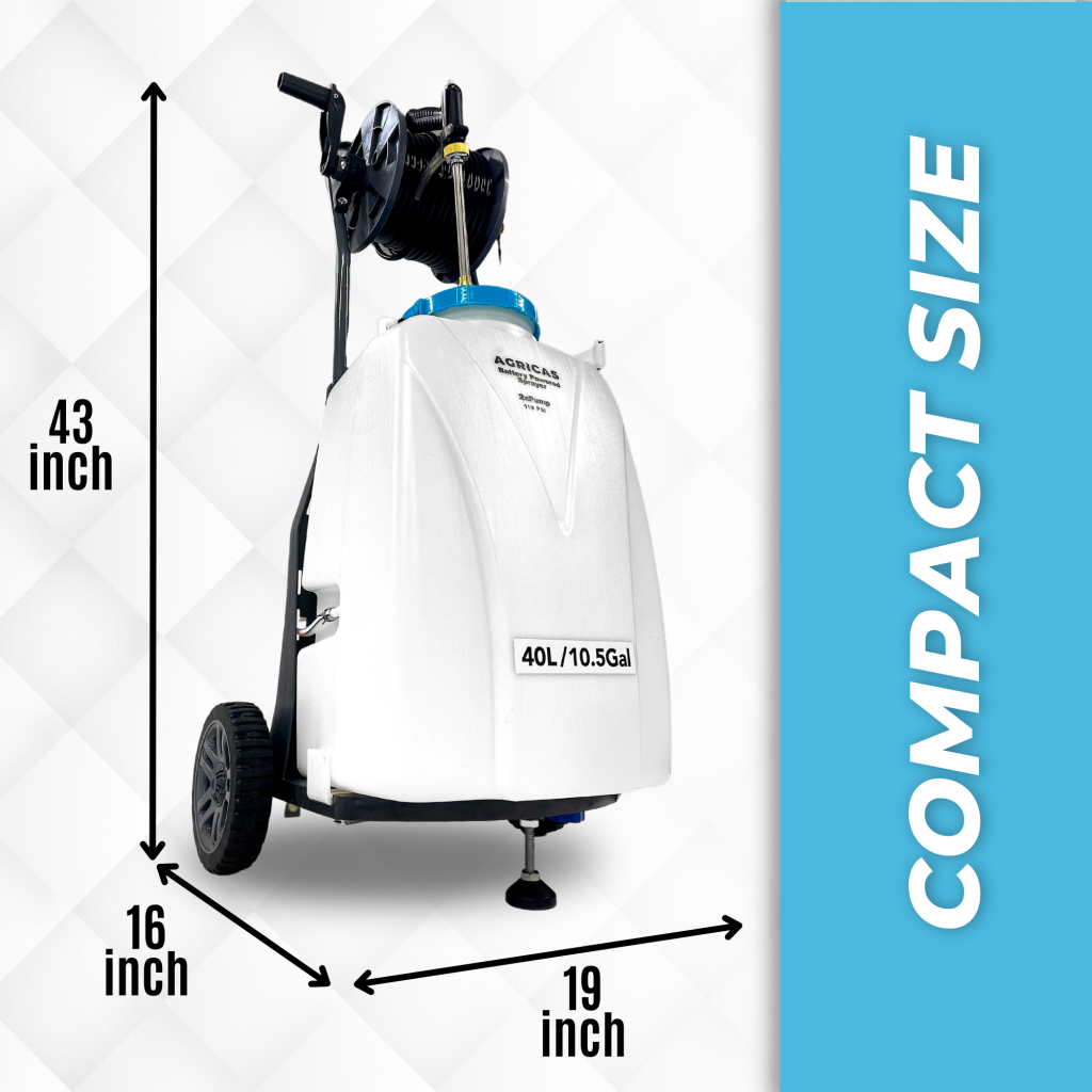AGRICAS AG2004 Battery-Powered Cart Sprayer / Double Pump 10.5 Gal,40 ...